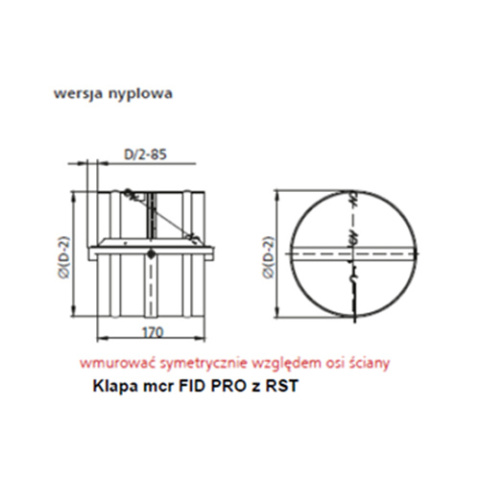 Klapa przeciwpożarowa mcr FID PRO fi 160 mm | Airwent